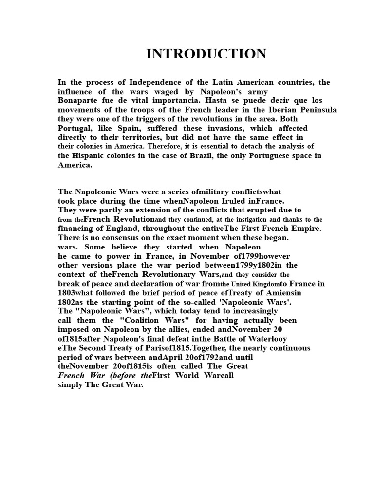 Influence of The Napoleonic Wars in America | PDF | Napoleon | Spain
