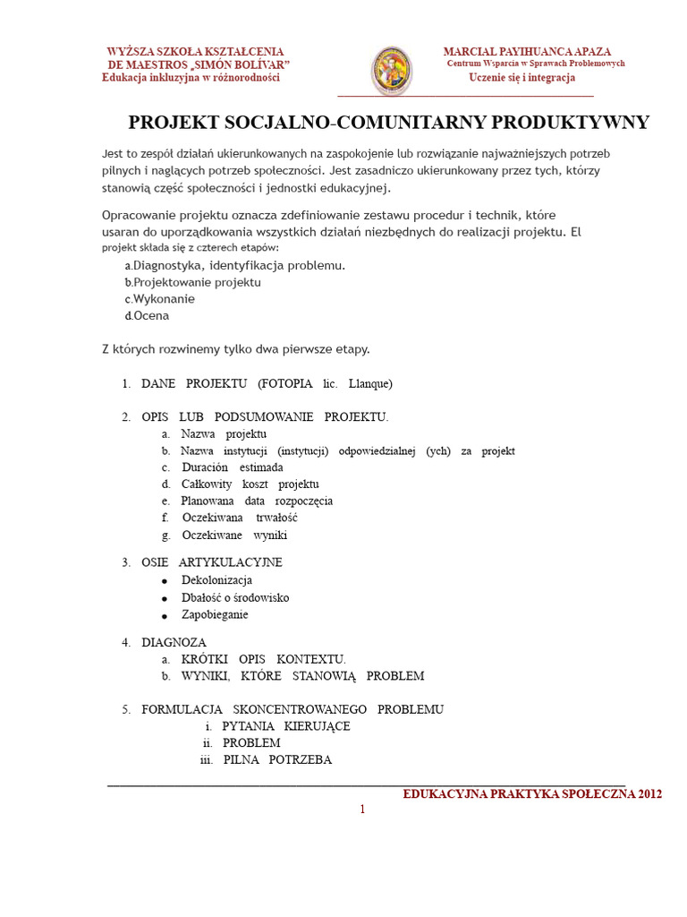 Jak opracować projekt społeczno-komunalny PEC | PDF