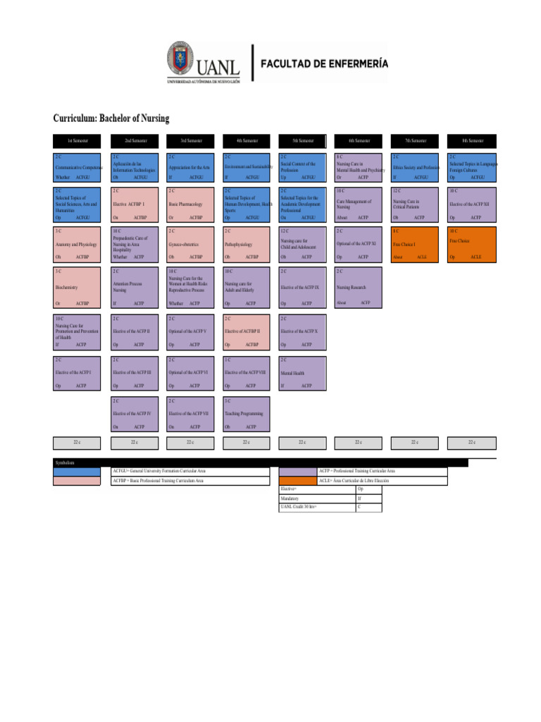 Bachelor's Degree in Nursing - Curriculum Matrix | PDF | Nursing ...