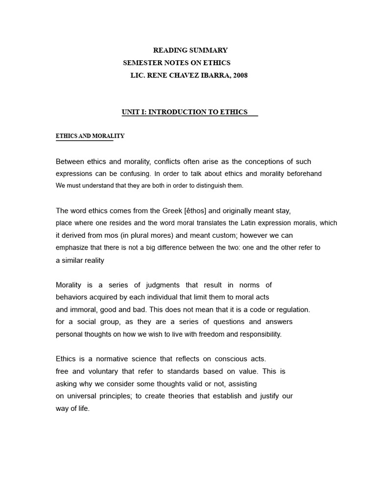 Introduction to Ethics | PDF | Free Will | Morality