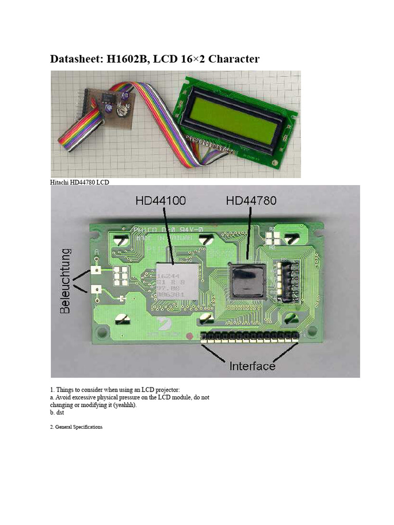 LCD 16x2 Datasheet | PDF | Liquid Crystal Display | Electrical Engineering