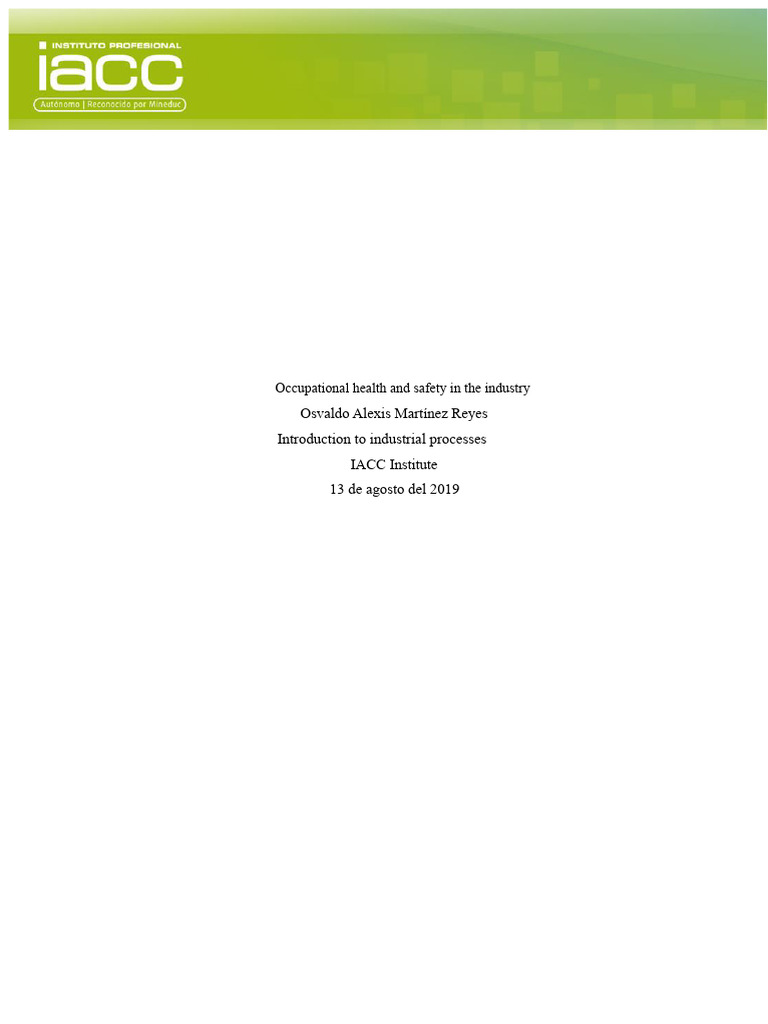 Task Week 7 - Introduction To Industrial Processes | PDF | Occupational ...