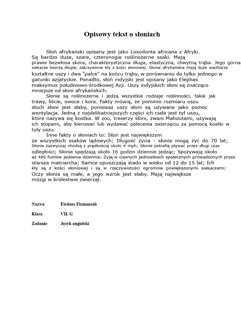 Tekst Opisowy | PDF