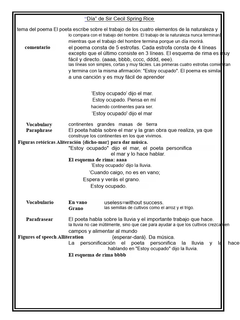 "Día" Por Sir Cecil Spring Rice | PDF | Poesía