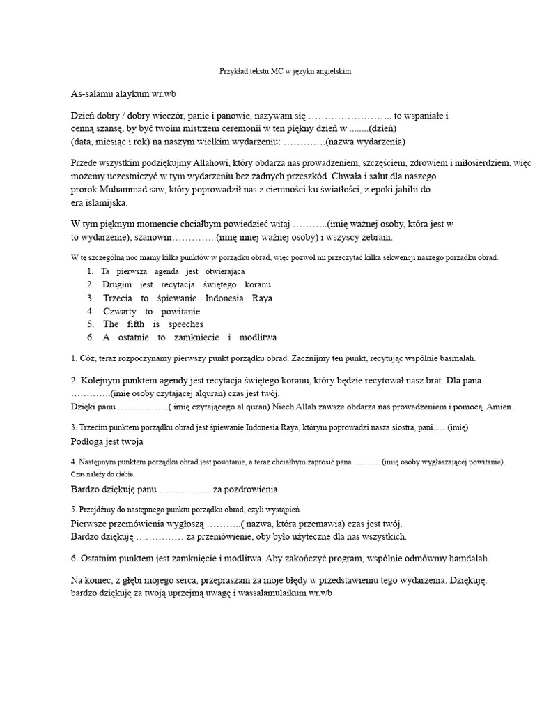 Przykład tekstu MC w języku angielskim | PDF