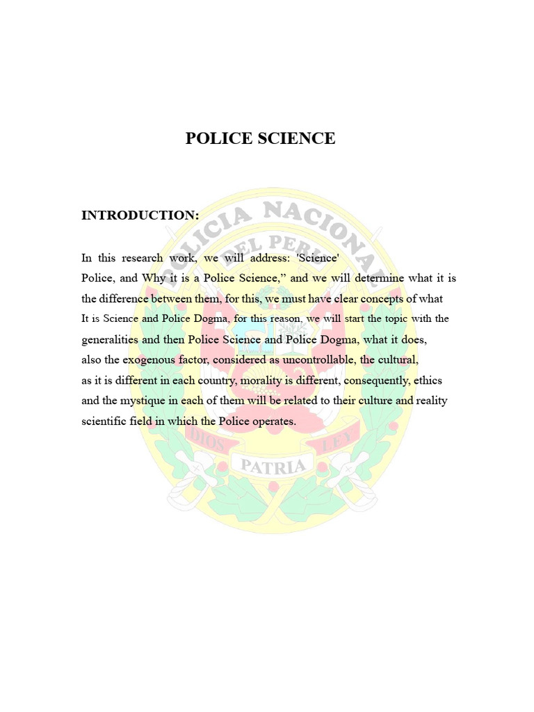 Understanding Police Science Fundamentals | PDF | Science | Knowledge