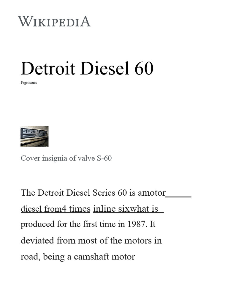 Detroit Diesel Series 60 Overview | PDF | Diesel Engine | Engines