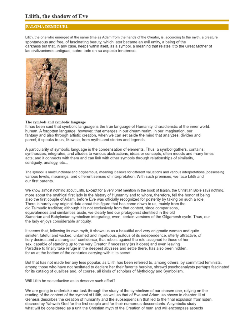 Lilith | PDF | Lilith | Adam