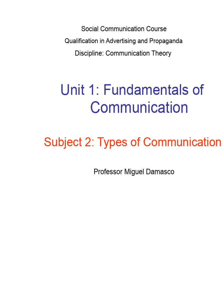 Types of Human Communication Explained | PDF | Communication | Human ...