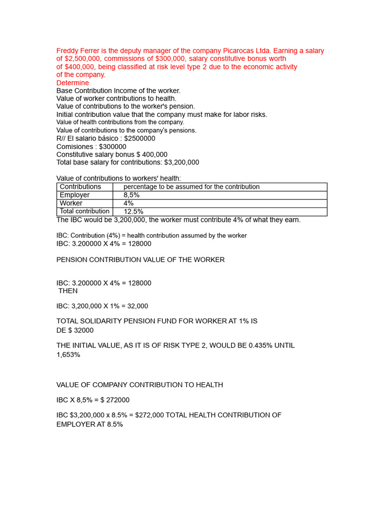 Work Contributions Calculation Workshop | PDF | Employment | Pension