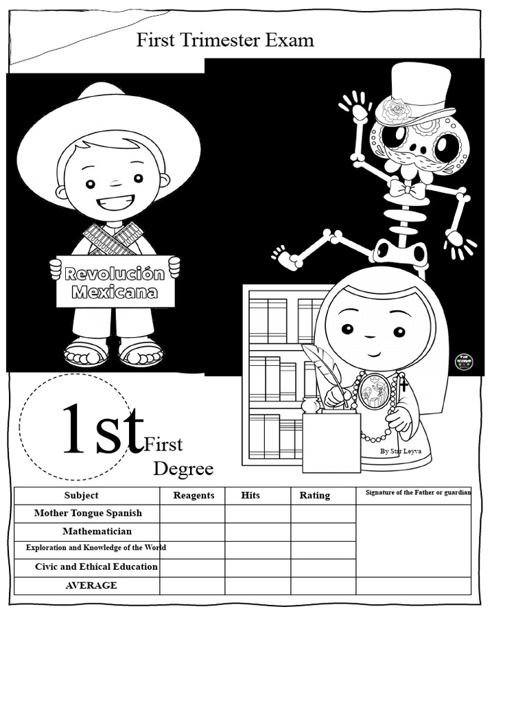First Trimester Exam for 1st Grade | PDF