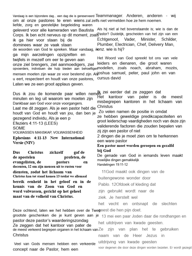 Zondag Boodschap Van de Dominee | PDF