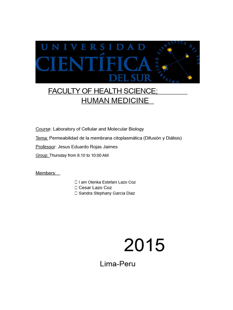 Cytoplasmic Membrane Permeability Lab | PDF | Diffusion | Hemodialysis