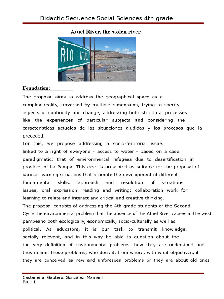 Final Sequence Atuel River | PDF | Social Sciences | Ecology