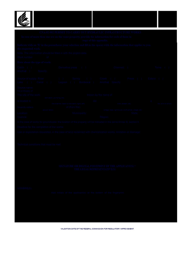 Annex 11 CNA-02-002 Hydraulic Infrastructure Permit | PDF | Identity ...