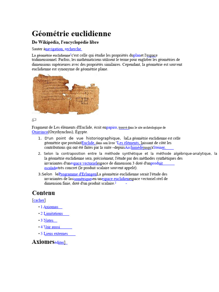 Introduction à la géométrie euclidienne | PDF | Droite (mathématiques ...