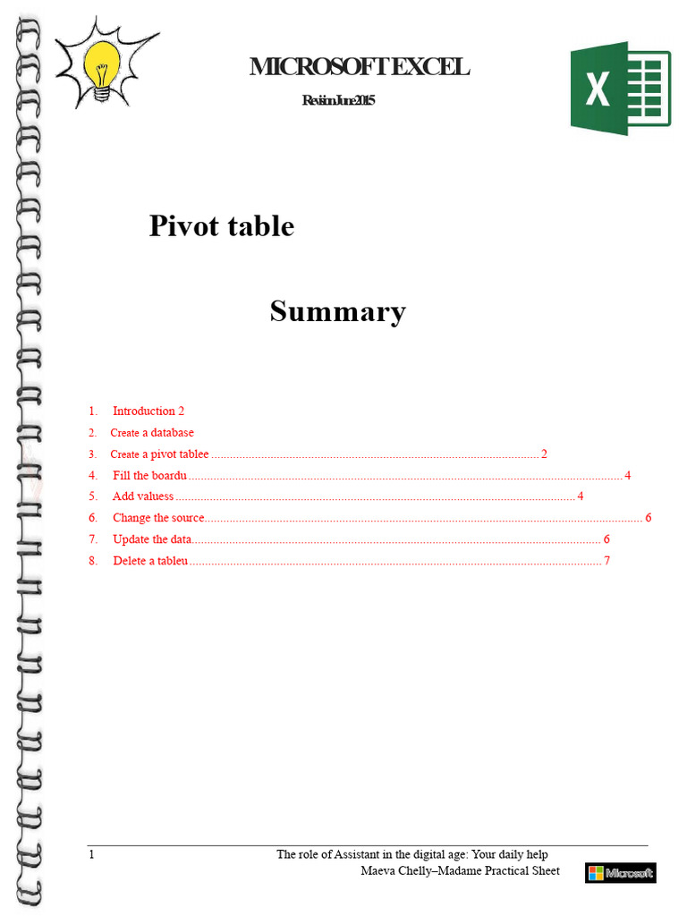 Microsoft Excel - Pivot Table | PDF | Microsoft Excel | Data Management