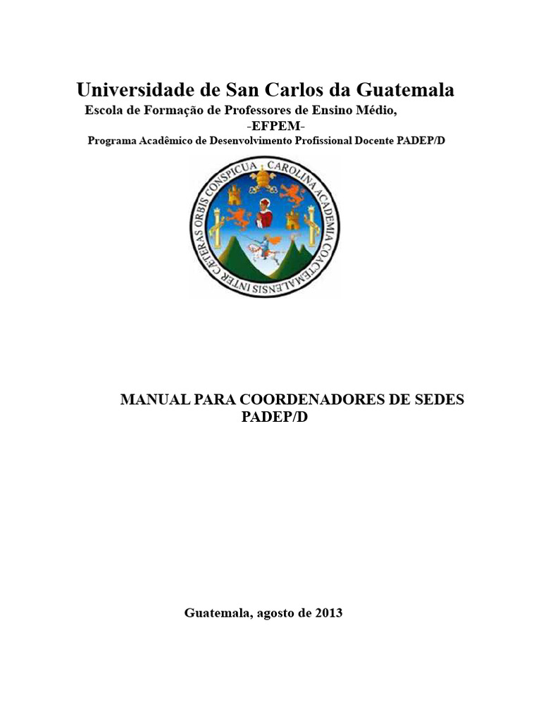 Manual de Coordenação do PADEP/D USAC | PDF | Pedagogia | Aprendizado