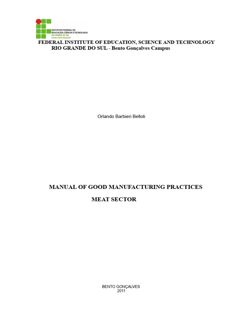 Good Manufacturing Practices for Meat | PDF | Tile | Pork