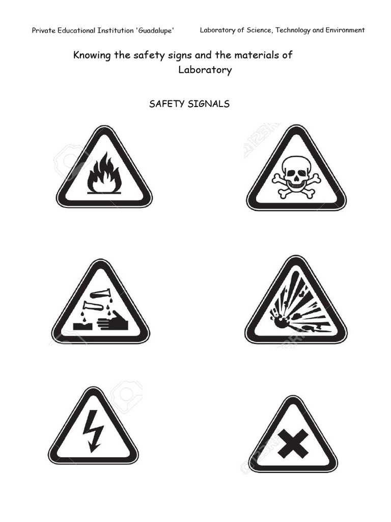 Knowing The Safety Signs and Laboratory Materials | PDF