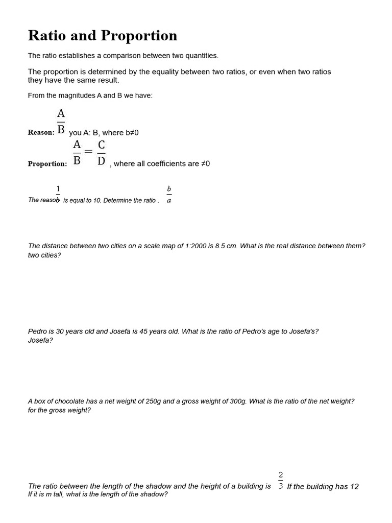 Reason and Proportion | PDF | Ratio | Percentage