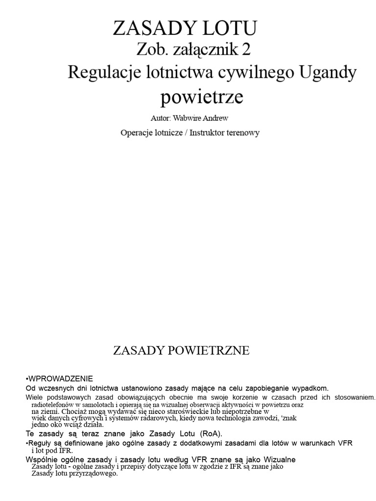 Zasady Lotu | PDF