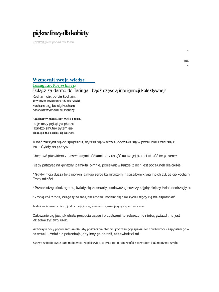 Piękne Frazy Dla Kobiety | PDF