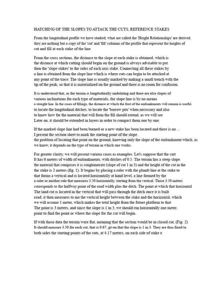 Scraping of The Slopes To Attack The Cuts | PDF | Slope