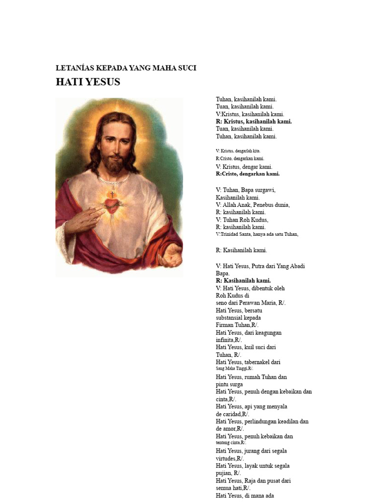 Litani Kepada Hati Suci Yesus | PDF