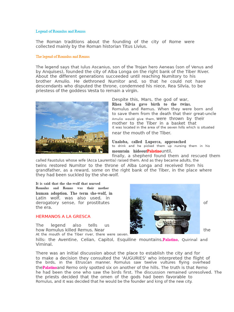 Romulus and Remus: Founding Rome's Legend | PDF | Romulus And Remus ...