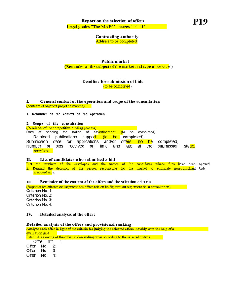 Offer Selection Report | PDF