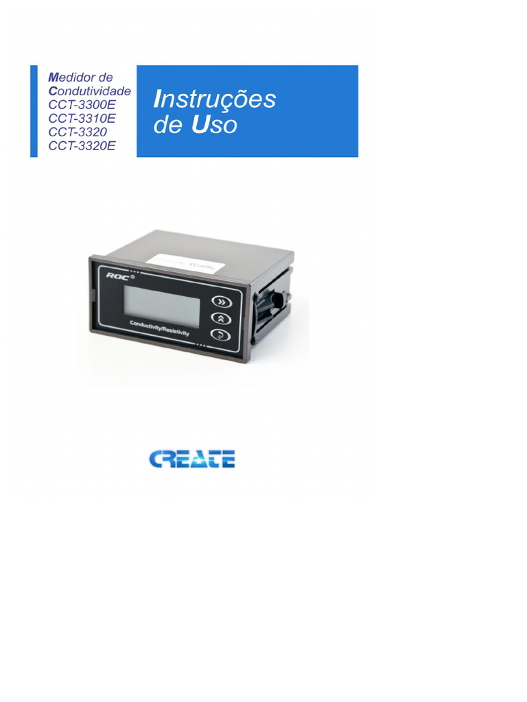 User Manual - Conductivity Meter Create Cct-3300 Rev00 Portuguese | PDF | Mains Electricity ...