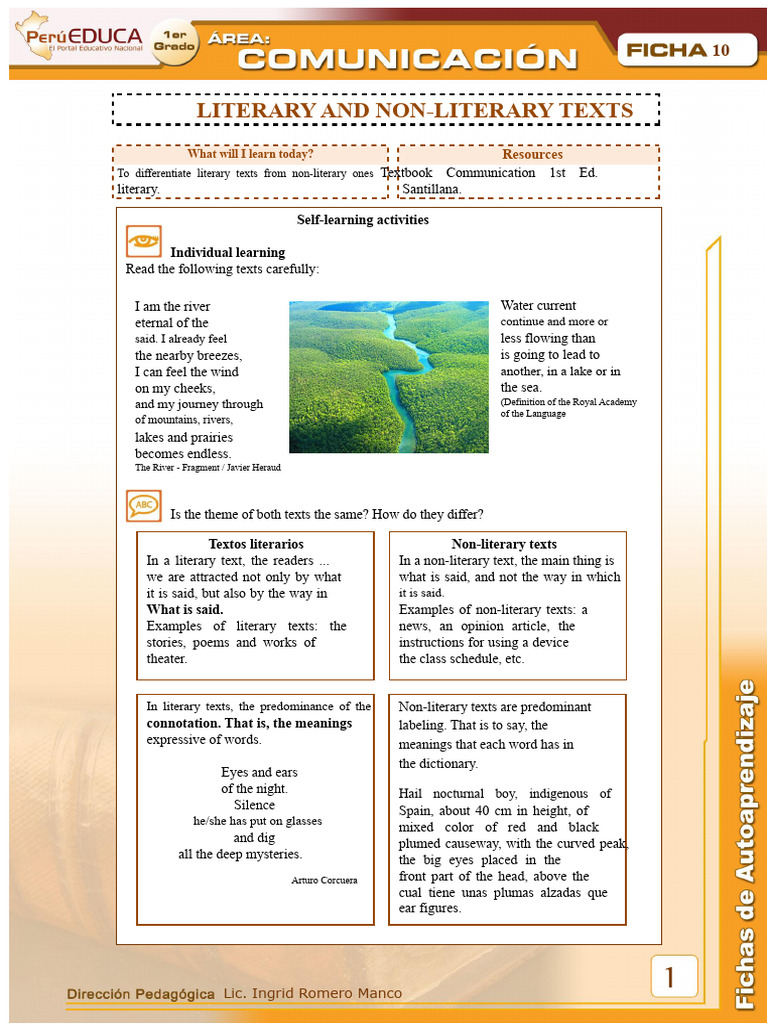 Distinguishing Literary vs. Non-Literary Texts | PDF | Human Communication