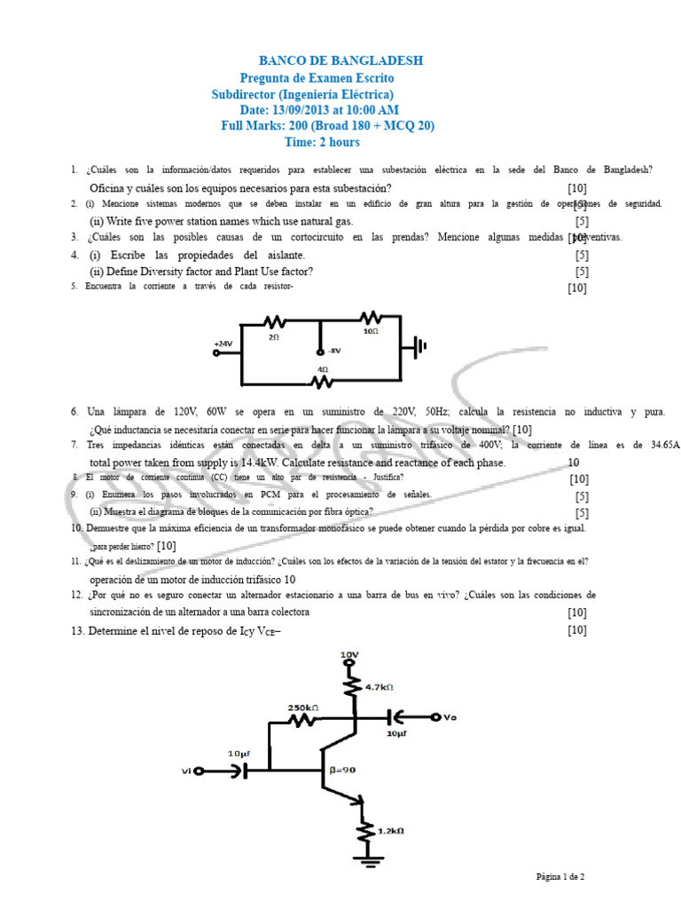 Banco de Bangladesh Pregunta_AD_ANIS | PDF | Ingenieria Eléctrica ...