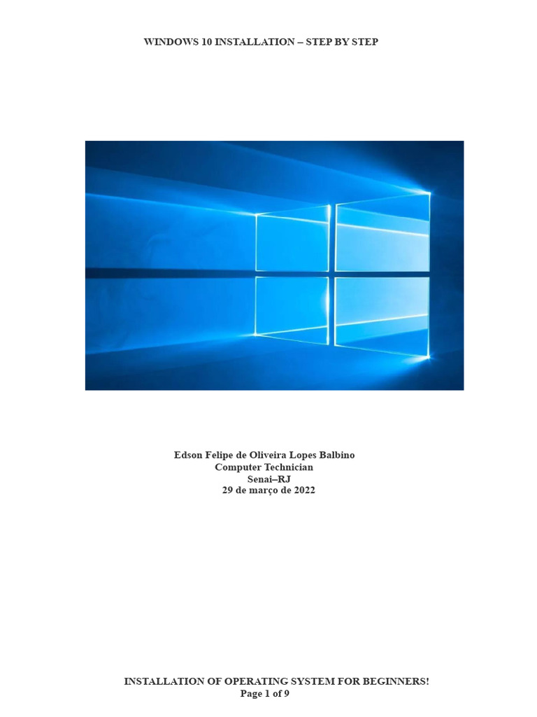 Windows 10 Installation - Step by Step | PDF | Windows 10 | Operating System