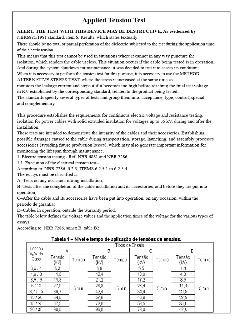 Applied Stress Test | PDF | Insulator (Electricity) | Direct Current