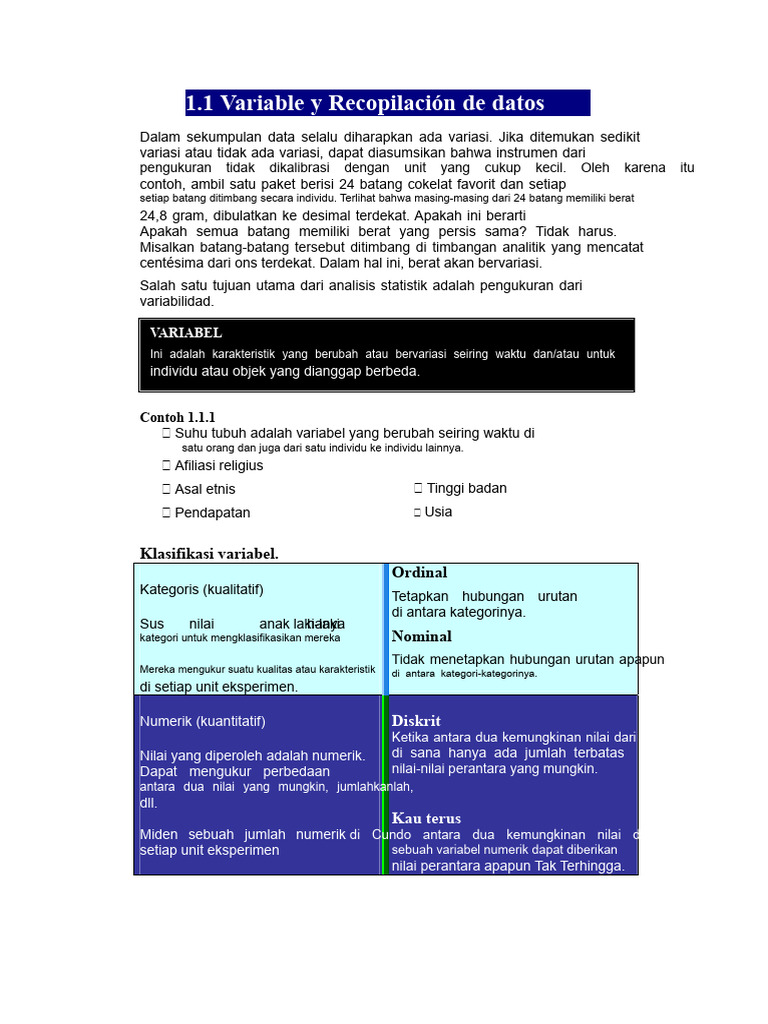 1.1 Variabel dan Pengumpulan Data | PDF