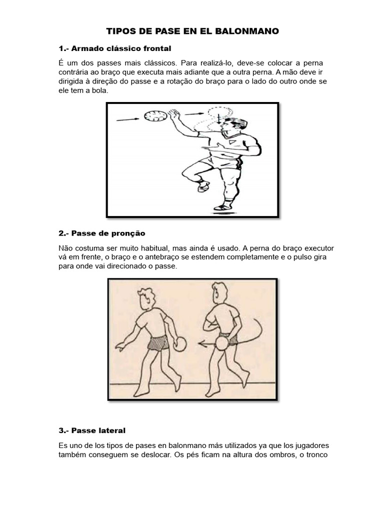 Tipos de Passe no Handebol | PDF