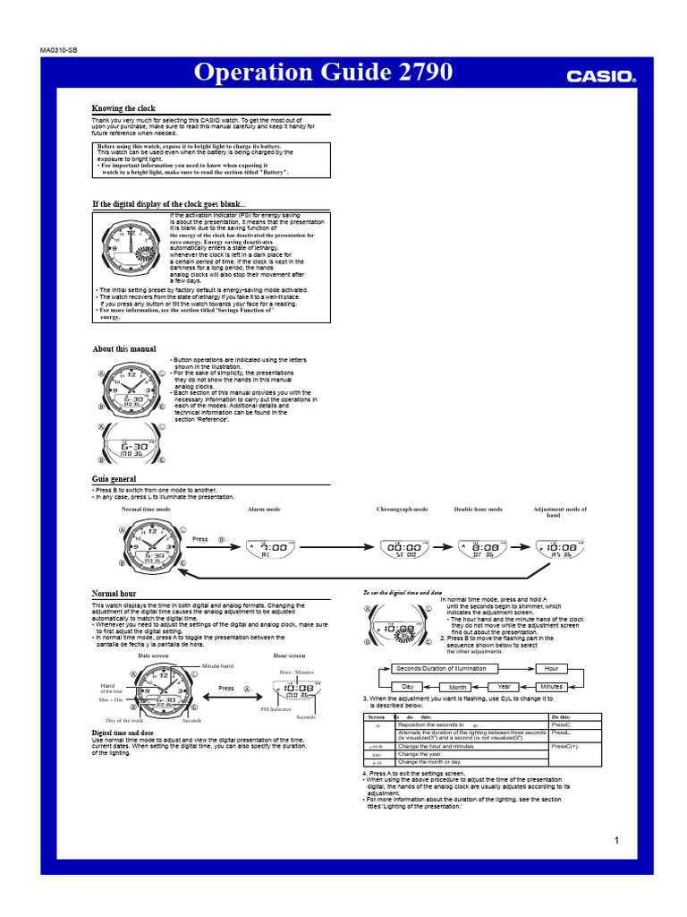 Casio 2790 | PDF | Clock | Lighting