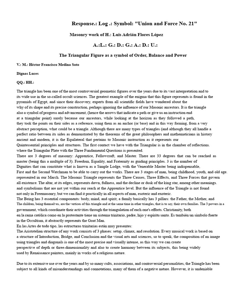 The Triangular Figure As A Symbol of Order, Balance, and Power | PDF ...