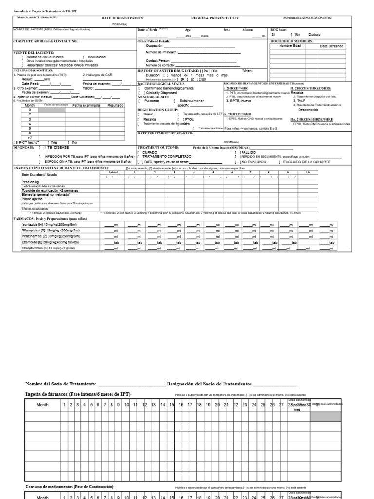 Formulario 4. Tarjeta TX Ipt v061416 | PDF | Enfermedades y trastornos ...