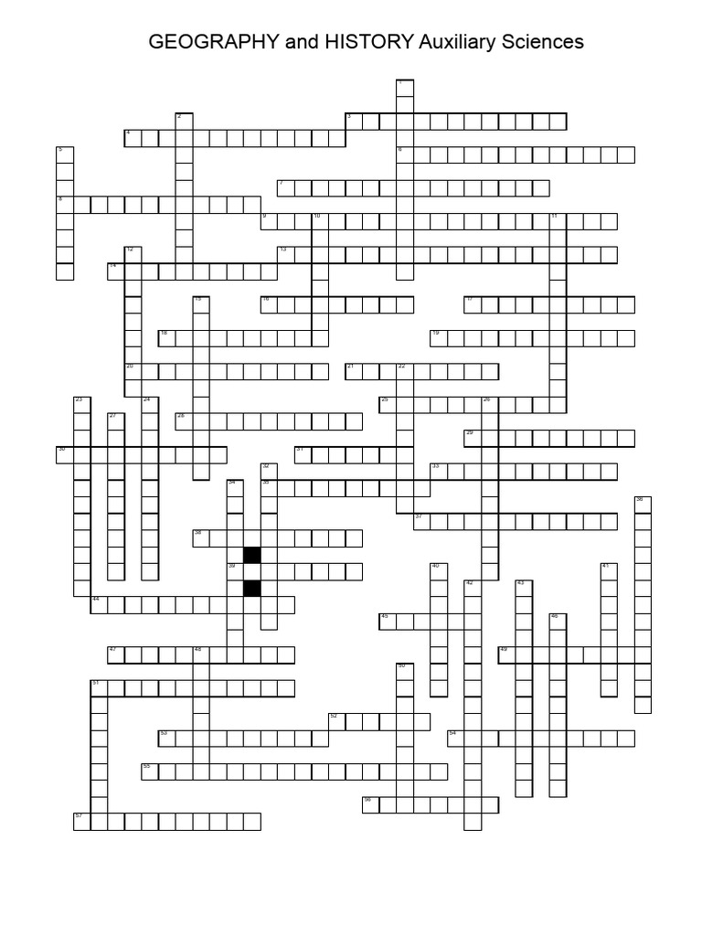 01 Crossword GEOGRAPHY and HISTORY Auxiliary Sciences | PDF | Geography ...