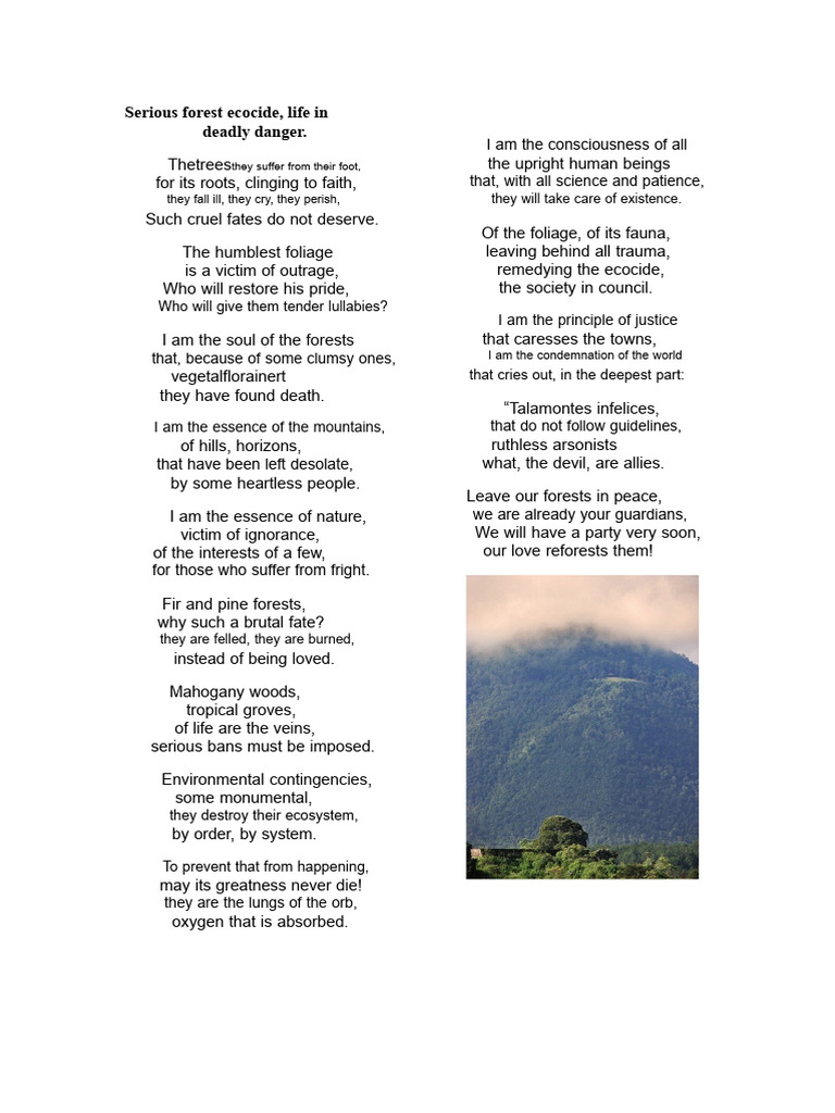 Ecology Poems | PDF | Natural Environment | Ecology