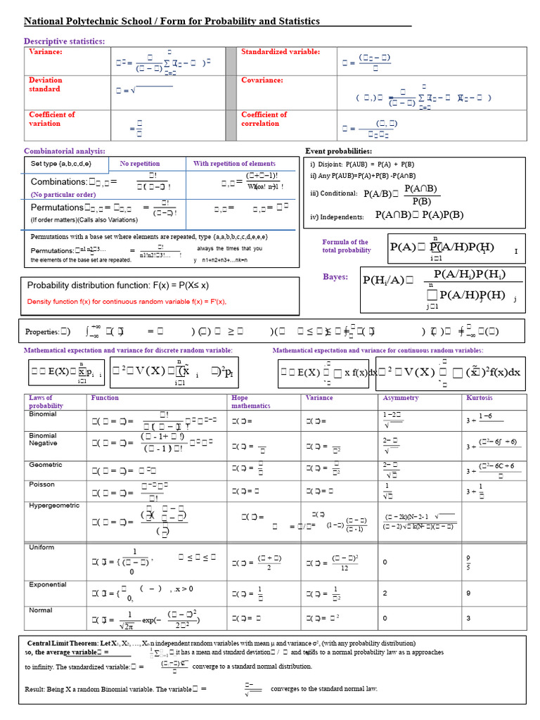 Probability and Statistics Overview | PDF | Variance | Normal Distribution
