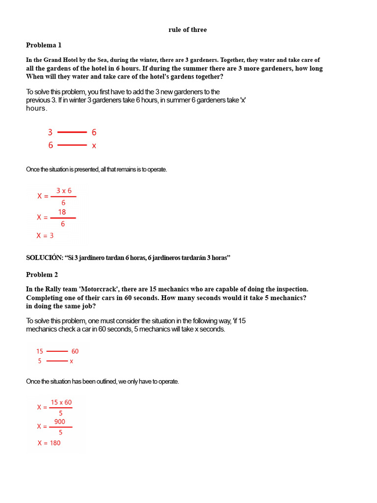 Rule of Three | PDF | Elementary Mathematics | Arithmetic