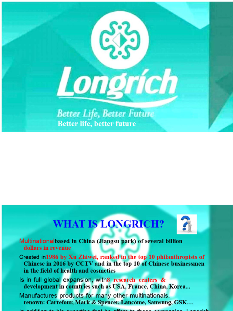 Longrich: Health, Wealth, and Cosmetics | PDF