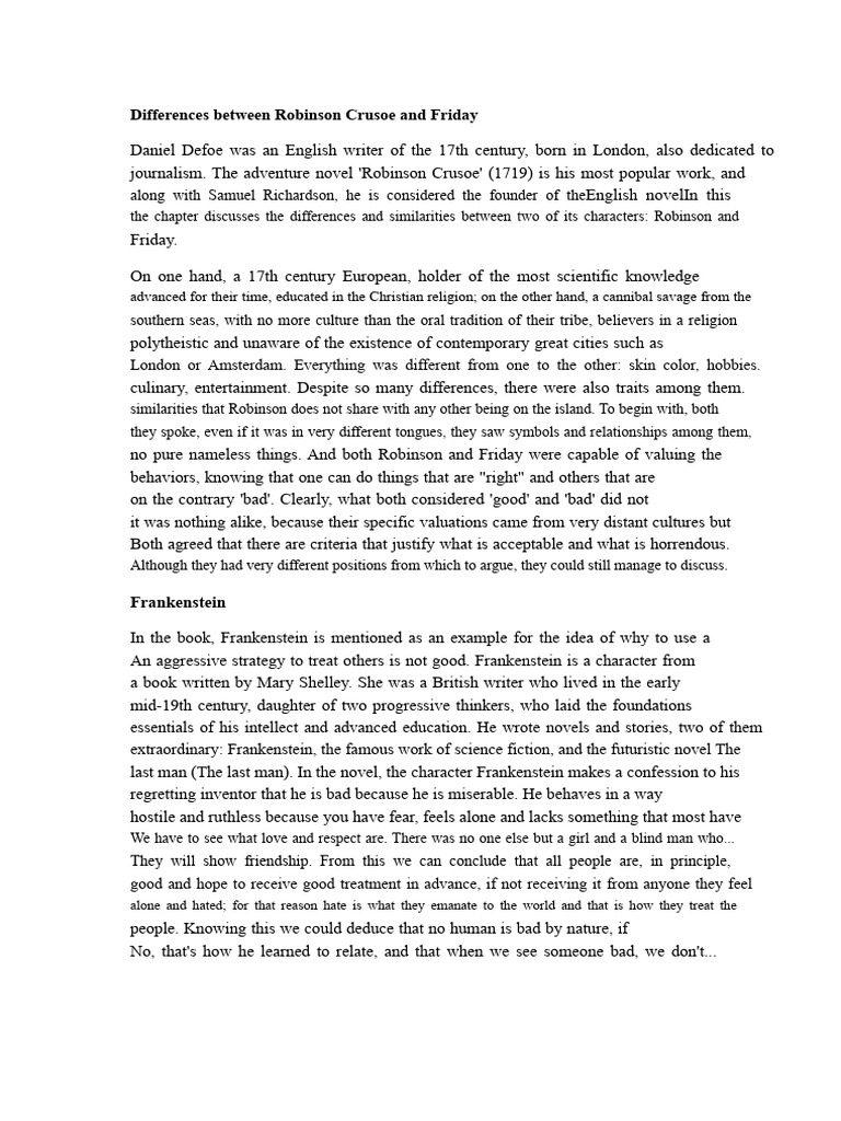 hey | PDF | Robinson Crusoe | Frankenstein