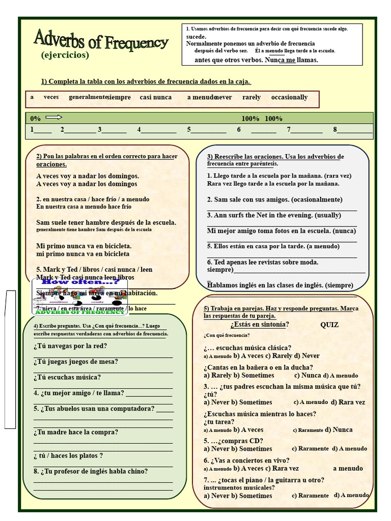 Adverbios de Frecuencia | PDF | Adverbio