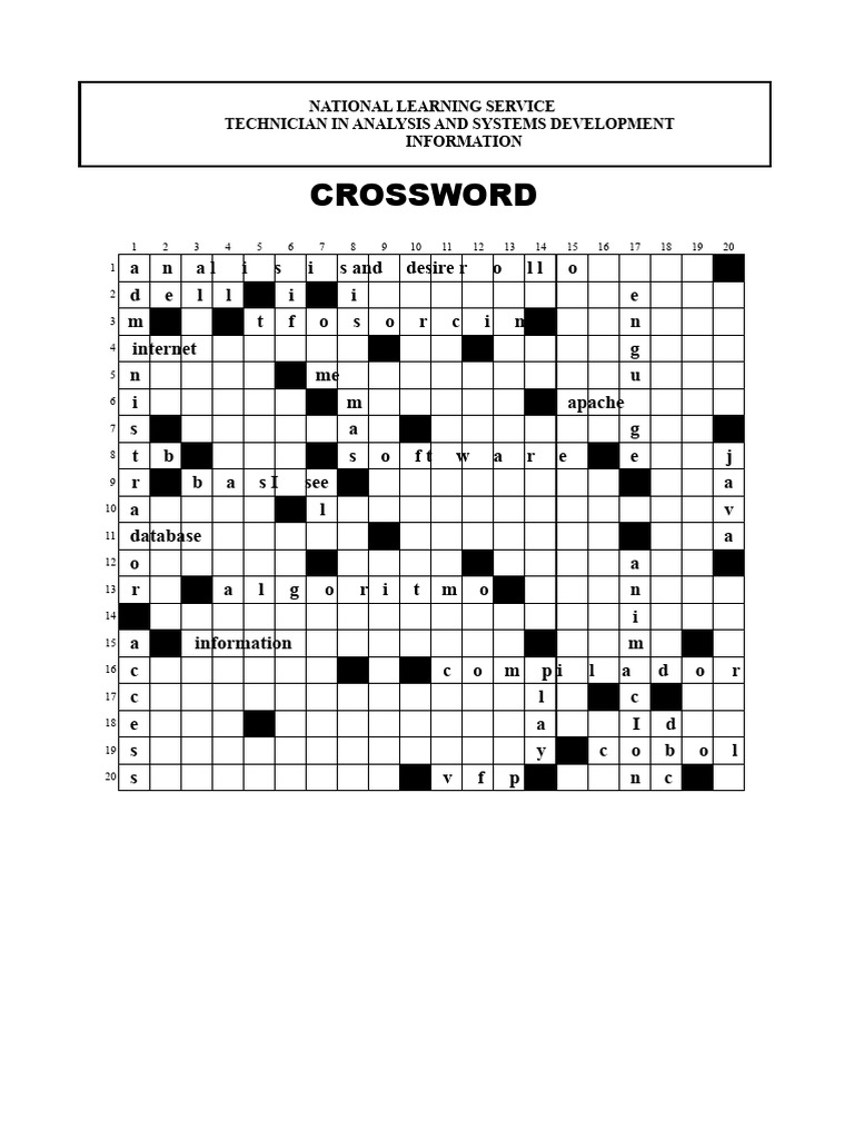 Crossword and Word Search Activity | PDF | Computer Programming | Databases