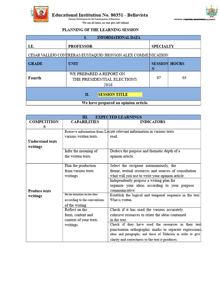 Learning Session The Opinion Article | PDF | Information | Communication